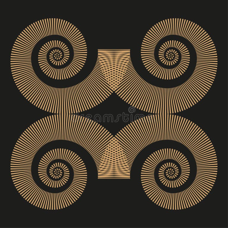 Abstract Spiral Patterns. Geometric Swirl Forms. Optical Art Vector ...