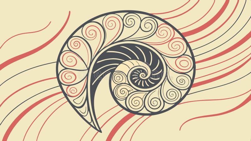 Abstract Spiral Radial Pattern Segment with Flowing Lines and a Gradient Effect Vector Design ...