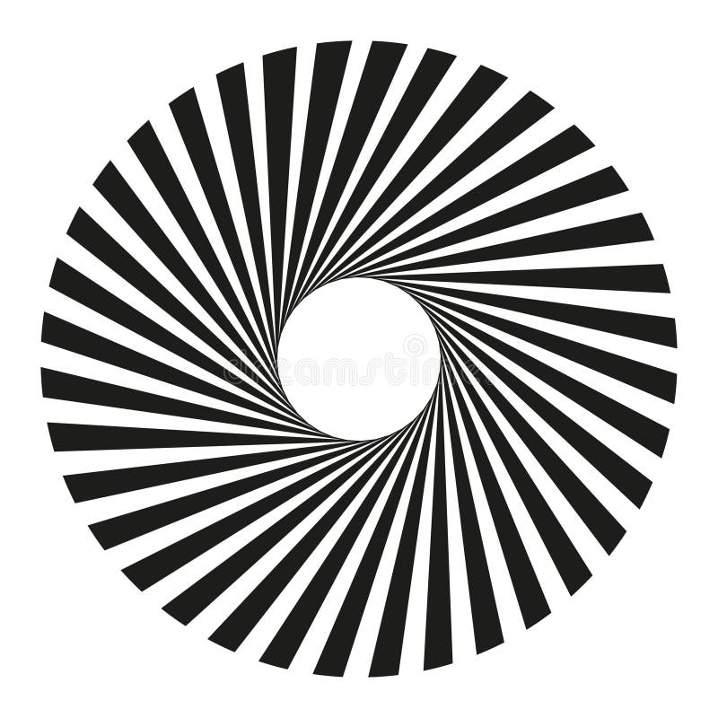Abstract Spiral Shape. Black and White Vortex. Dynamic Circular Design ...