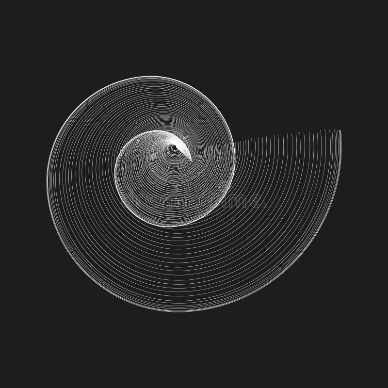Abstract Spiral Shape. Hypnotic Swirl Vector. Black Lines Composition ...