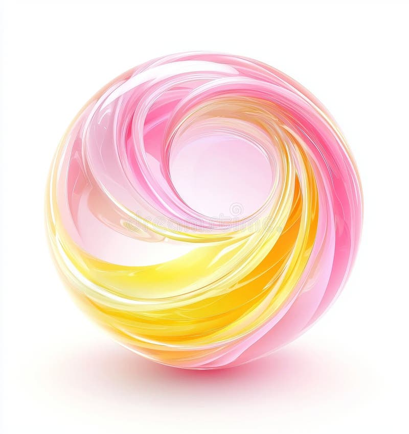 Abstract Spiral Shape Inside Glass Ball, Shining Sphere with ...