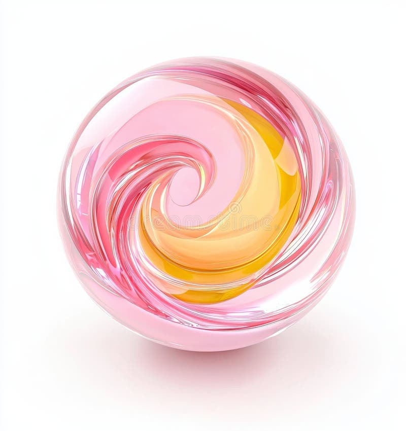 Abstract Spiral Shape Inside a Glass Ball, Shiny Sphere with ...