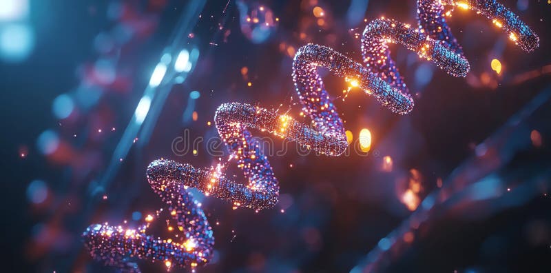 Abstract Spiral Shape Made of Glowing Particles Stock Illustration ...
