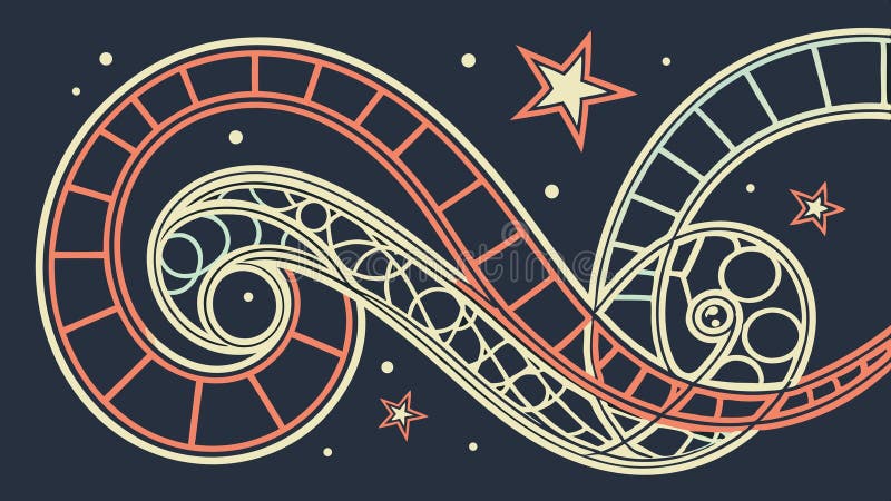 Abstract Spiral Track or Rollercoaster Element Illustration Vector ...