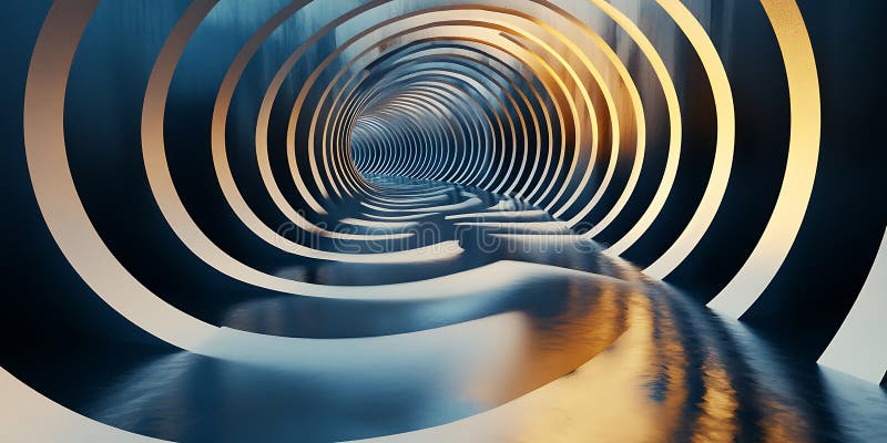 Abstract Spiral Tunnel Digital Art Stock Illustration - Illustration of ...