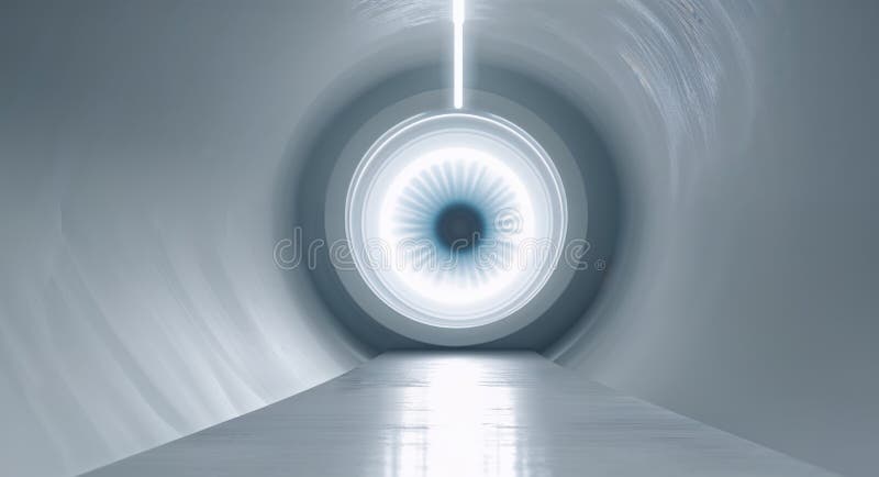 Abstract Spiral Tunnel with Light Emanating from the Center Stock Photo ...