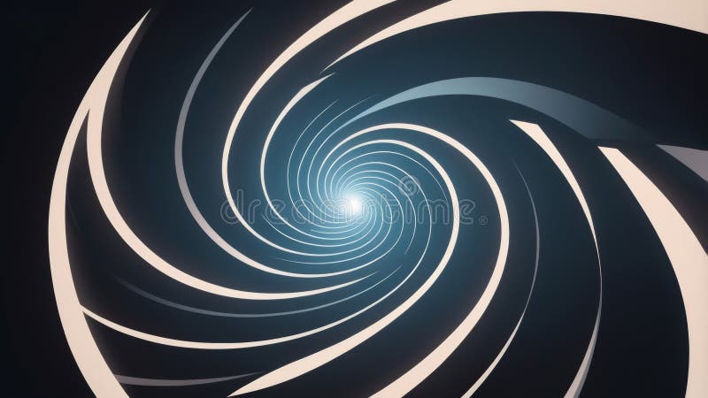 Abstract Spiral Tunnel with Light at the End Stock Illustration ...