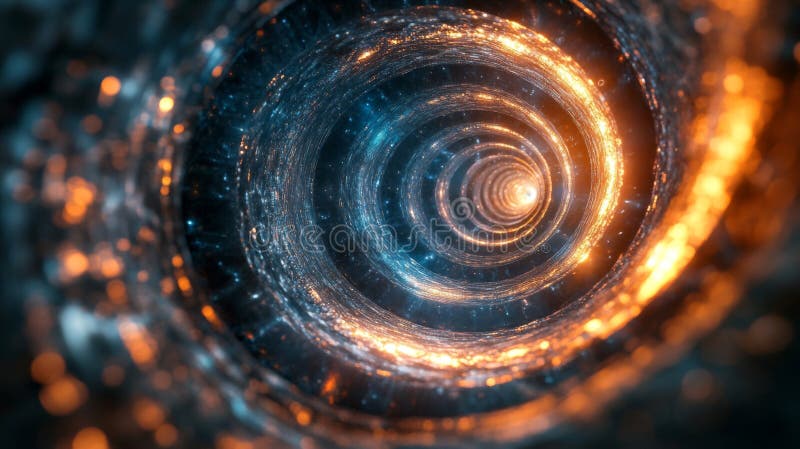 Abstract Spiral Tunnel of Light and Energy Stock Illustration ...