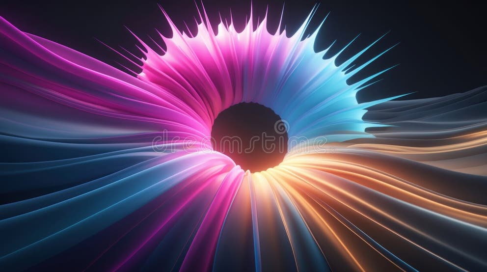 Abstract Spiral Vortex with Radiant Colors and Dynamic Light Effects ...