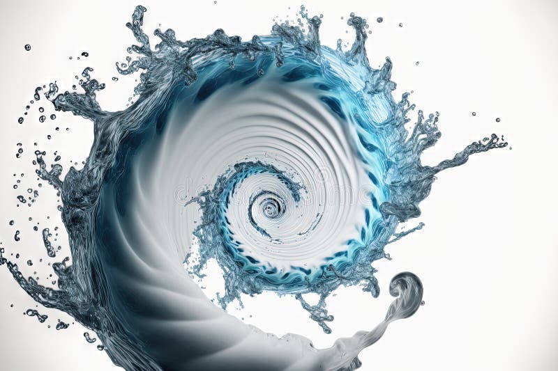 Abstract Spiral Water Splash on White Stock Illustration - Illustration ...