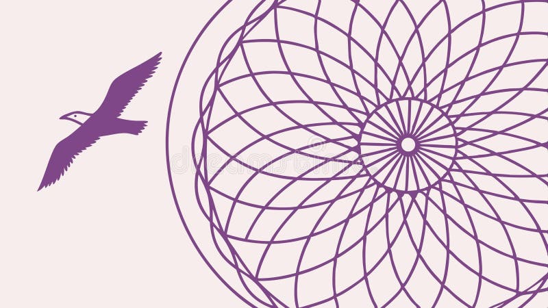 Abstract Spiraling Pattern Design with a Flying Bird Freedom Motion ...