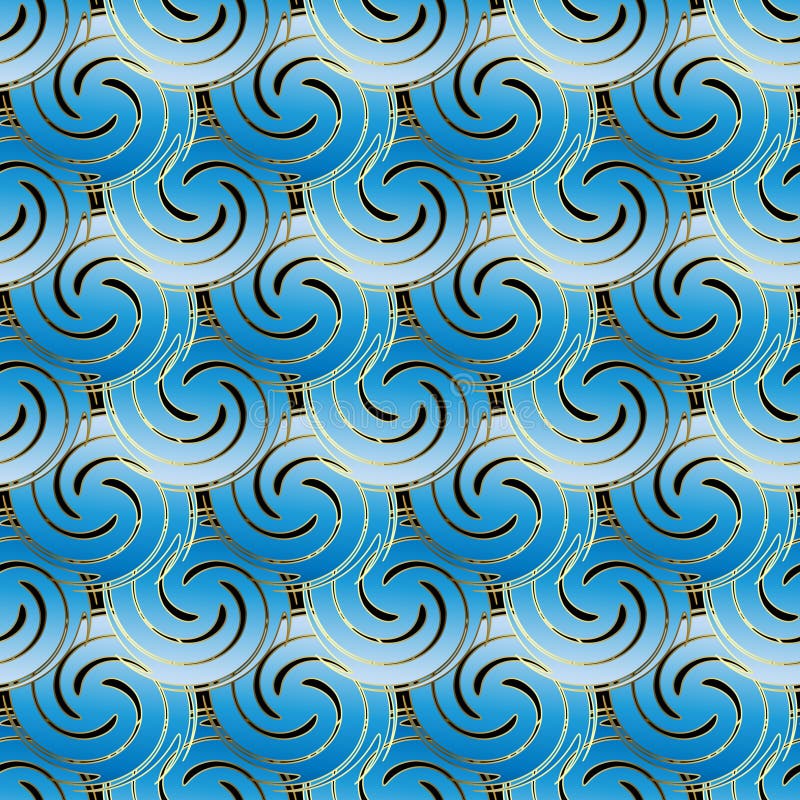 Abstract Spirals Seamless Pattern. Ornamental Vector Modern Background. Colorful Repeat ...