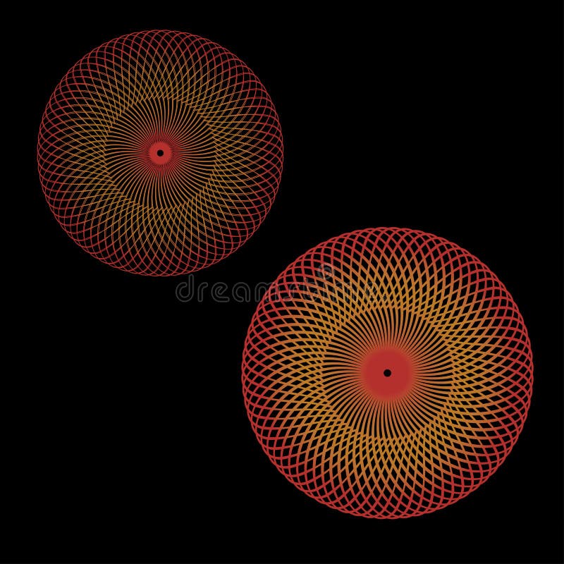 Abstract Spirograph Art , Parabolic Curve of Line in Circle Form Illustration. Vector Image ...