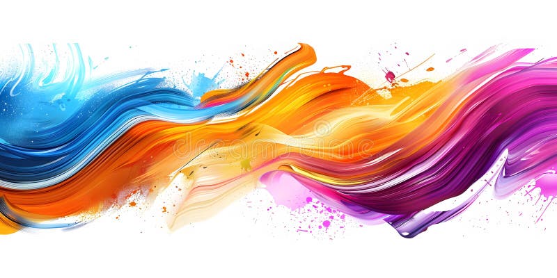 Abstract Splash Background with Dynamic Ribbon and Wave Brush Strokes ...