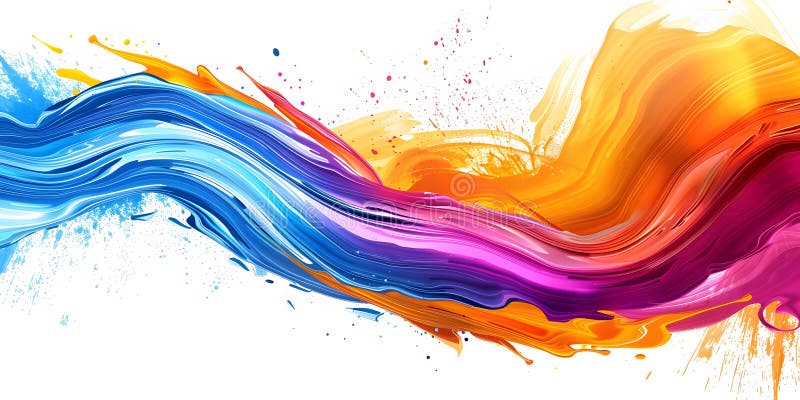 Abstract Splash Background with Dynamic Ribbon and Wave Brush Strokes ...