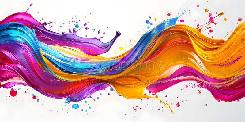 Abstract Splash Background with Dynamic Ribbon and Wave Brush Strokes ...