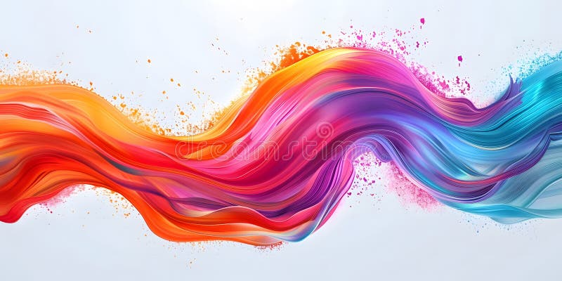 Abstract Splash Background with Dynamic Ribbon and Wave Brush Strokes ...