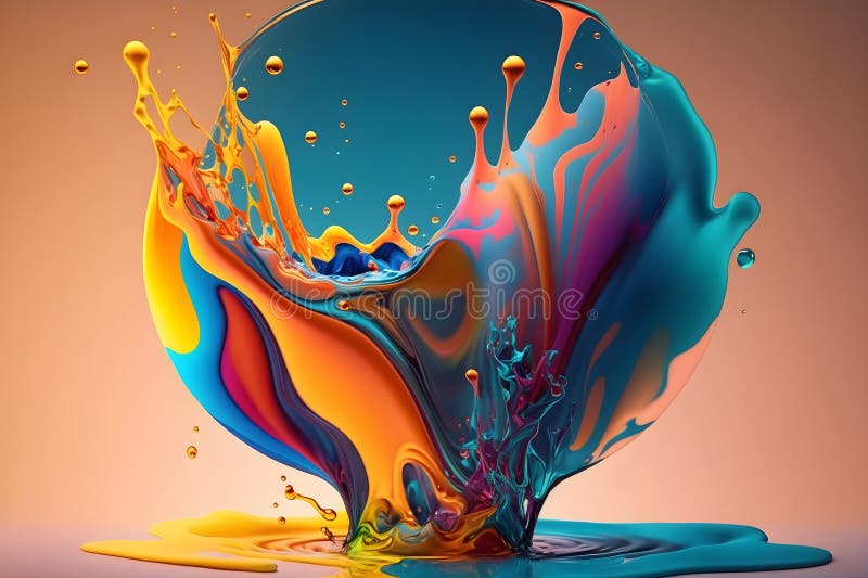 Abstract Splash Background in Fluid Art Style in Delicate Colors ...