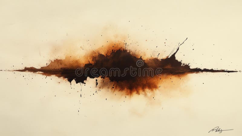 Abstract Splash of Brown on Canvas Generative AI Stock Illustration ...