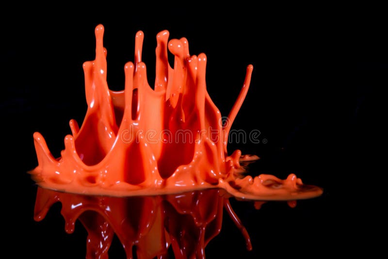 Abstract Splash of Color Ink on Black Background Stock Image - Image of ...