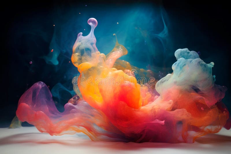 Abstract Splash of Colorful Liquid. Work of Art Made of Strange Shape ...