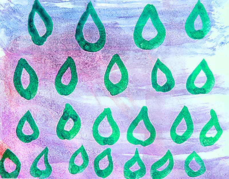 Abstract Splash Drop Shape Watercolor Illustration on Paper Stock ...