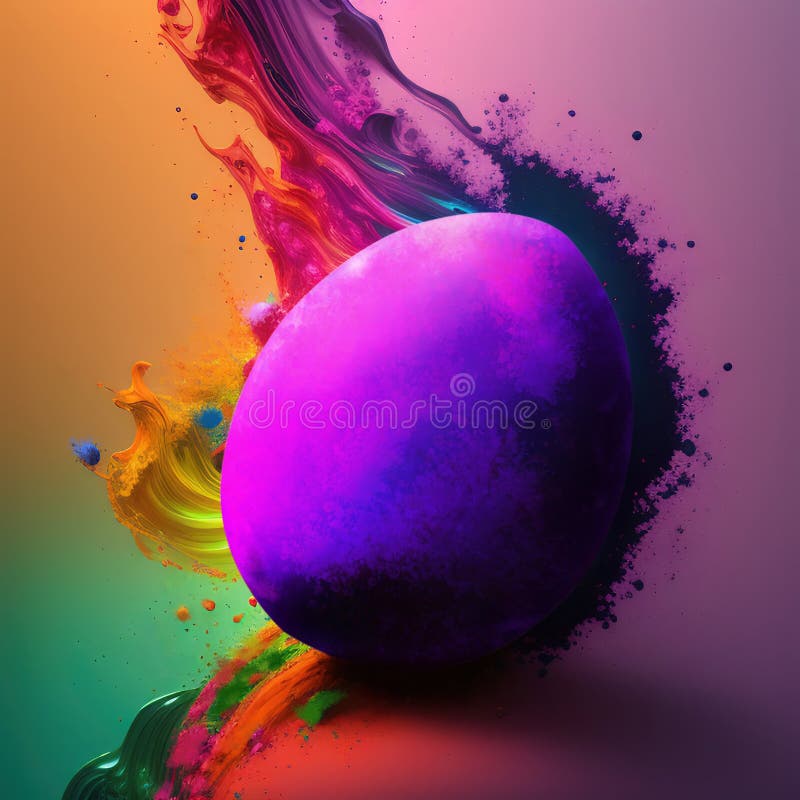 Abstract Splash Easter Egg in Vivid Colors Stock Illustration ...