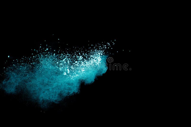 Abstract Splash of Green Colored Powder on Black Background.Green ...
