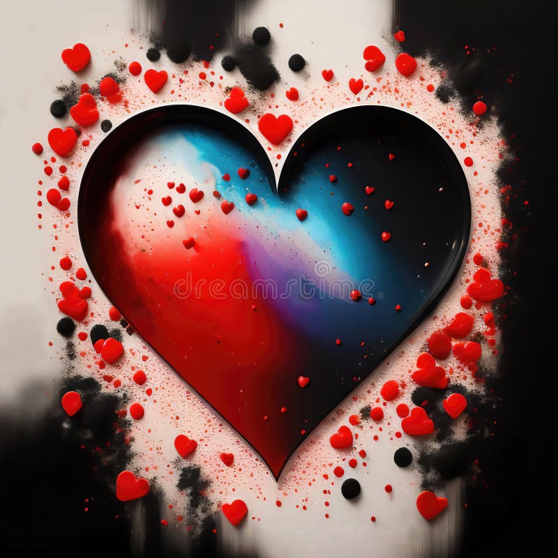 Splash Heart Banner in Pink Color. Speech Bubble Watercolor Icons ...