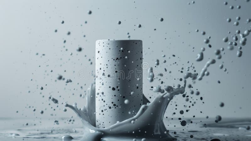 Abstract Splash of Liquid Around a Cylindrical Object Stock Image ...