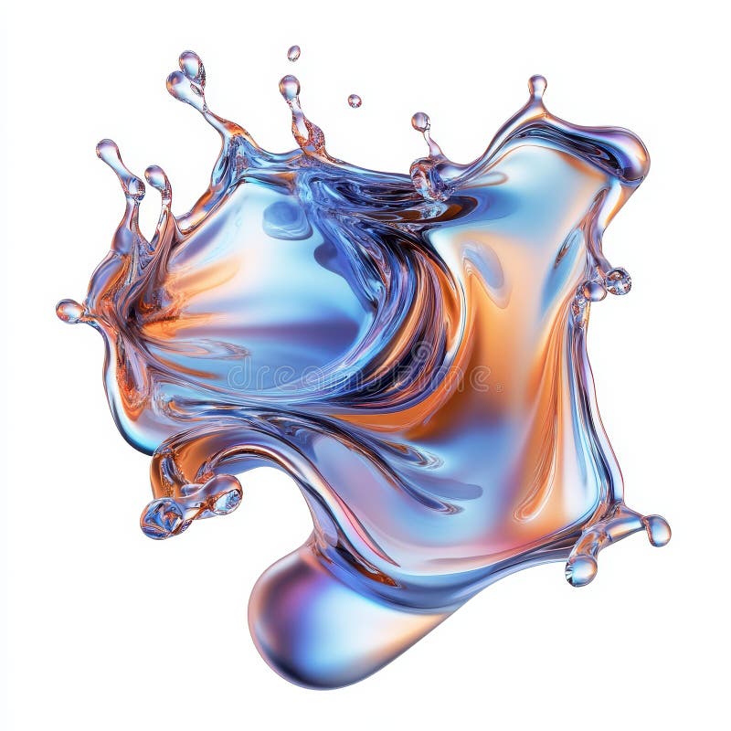 Abstract Splash of Liquid with Vibrant Colors and Fluid Shapes Stock ...