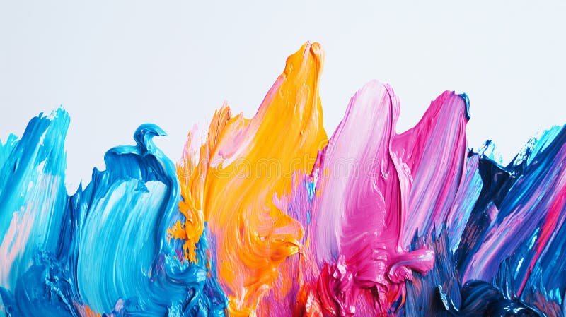 Abstract Splash of Paint in Bold Colors Isolated on White Background ...