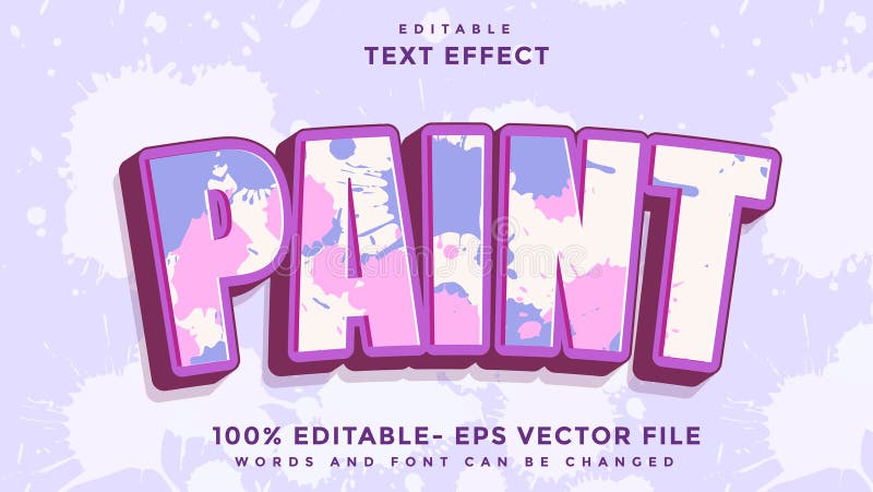Abstract Splash Word Paint Editable Text Effect Design Template, Effect ...