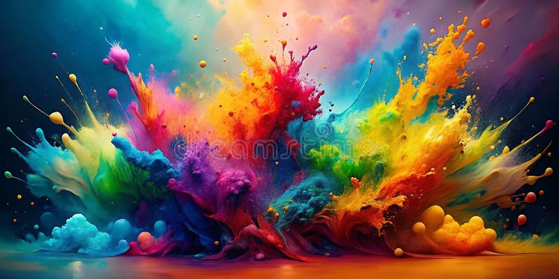 Abstract Splash Painting with Vivid Colors Generative by AI Stock ...