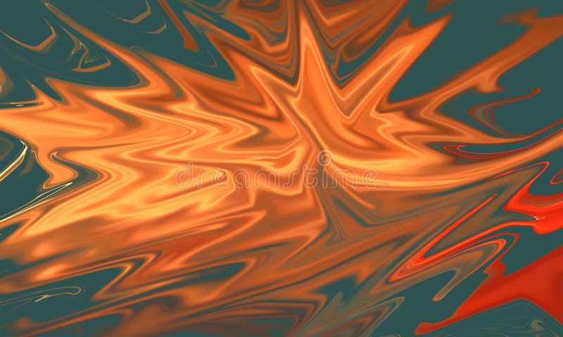 Abstract Splash and Rippled Mix of Turquoise, Orange and Red Colors ...