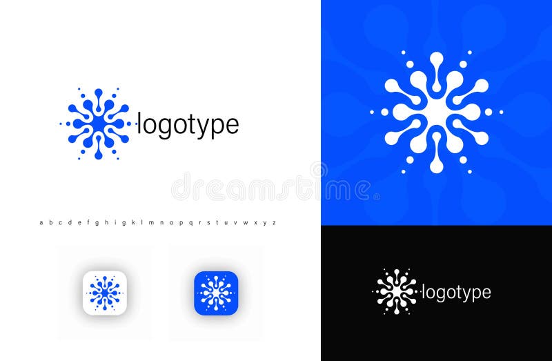 Abstract Splash-shaped Logo with Fluid Molecular Structure, Symbolizing ...