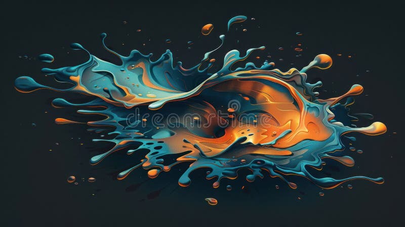 Abstract Splash of Vibrant Colors Resembling Liquid Motion and Energy ...