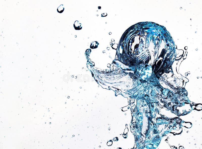 Abstract Splash of Water on a White Background Stock Image - Image of ...