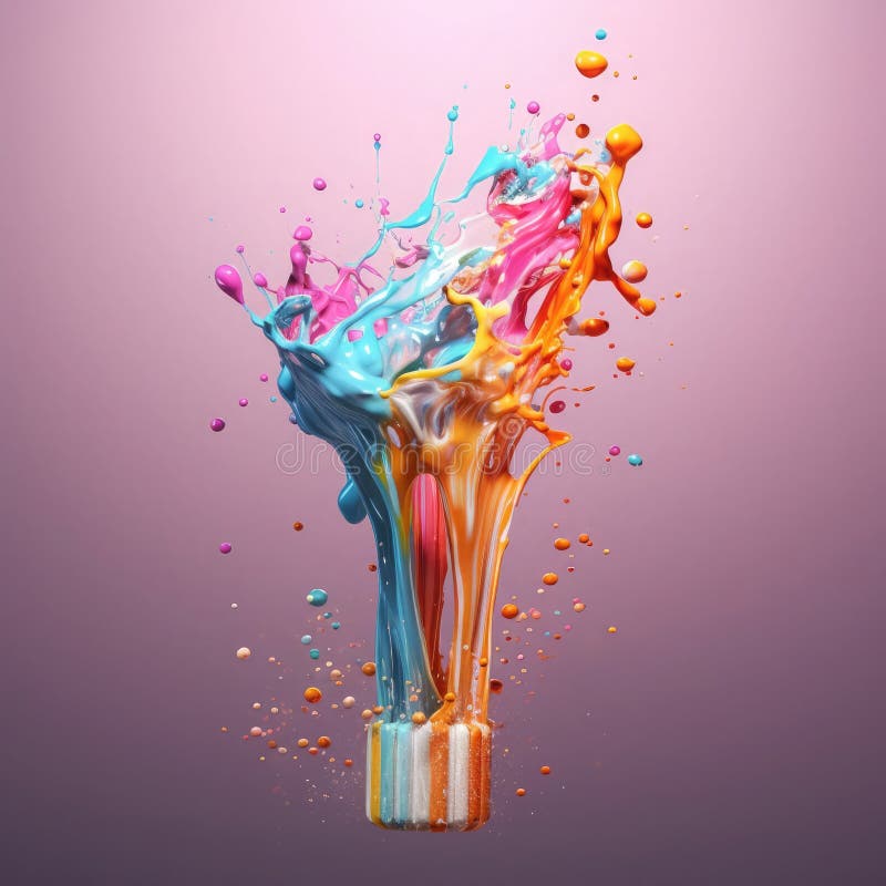 Abstract Splashes of Colors Vertically Arranged Stock Illustration ...