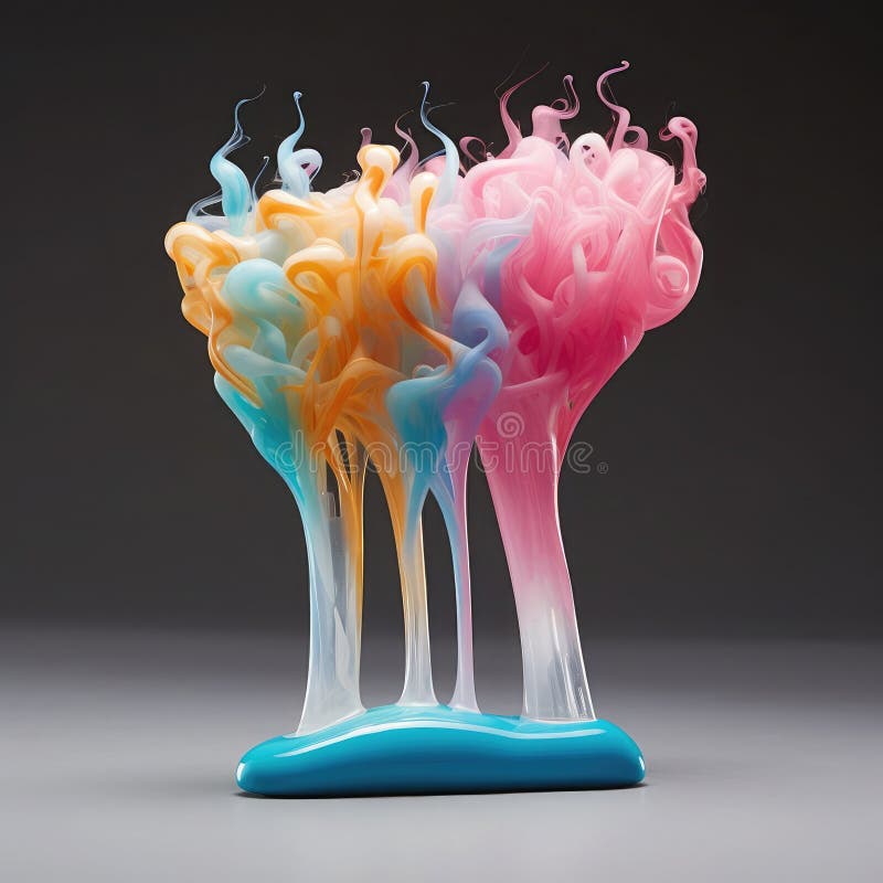 Abstract Splashes of Colors Vertically Arranged Stock Illustration ...