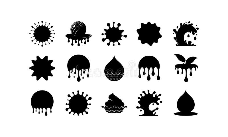 Leaf Silhouette Drip Stock Illustrations – 454 Leaf Silhouette Drip ...