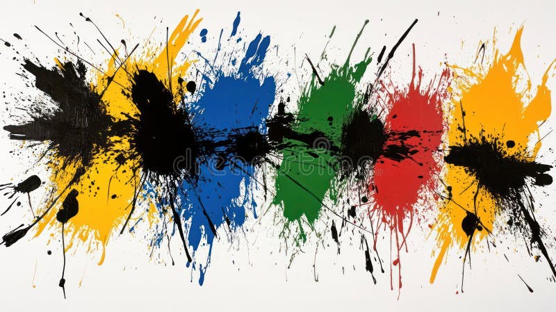 Abstract Colorful Splashes: Dynamic Paint Burst Art Stock Illustration ...