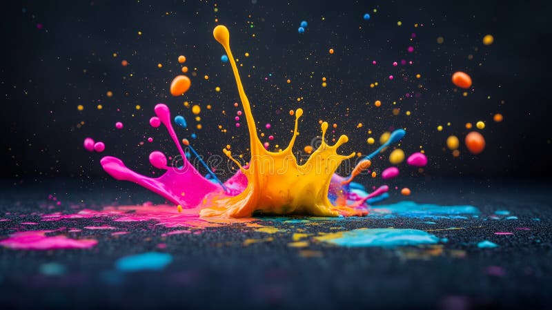 Glowing Neon Paint Splatter Backgrounds