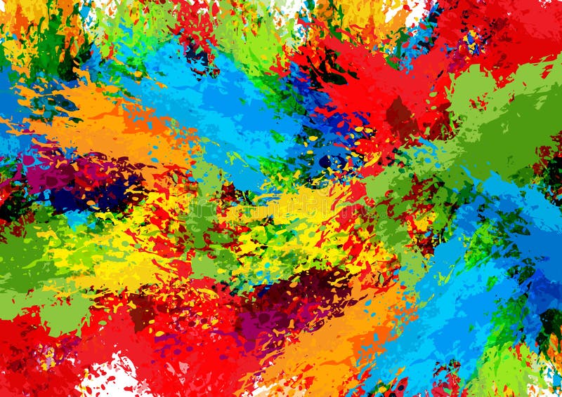 Splatter Colorful with Paint Stains Background, Abstrac Stock Vector ...