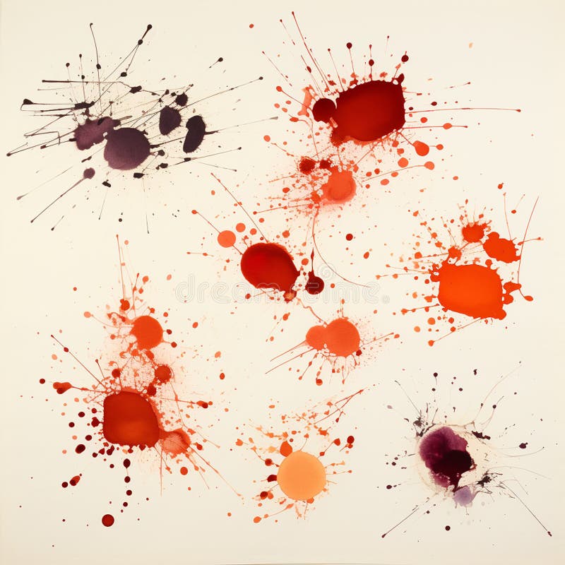 Abstract Splatter on White with Colorful Splats Stock Illustration ...