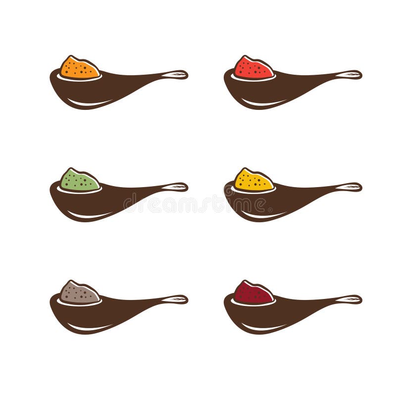 Abstract Spoons with Different Spices Vector Design Stock Vector ...