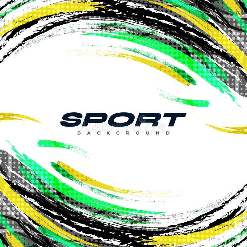 Abstract Sport Background with Brush Style and Halftone Effect. Brush ...