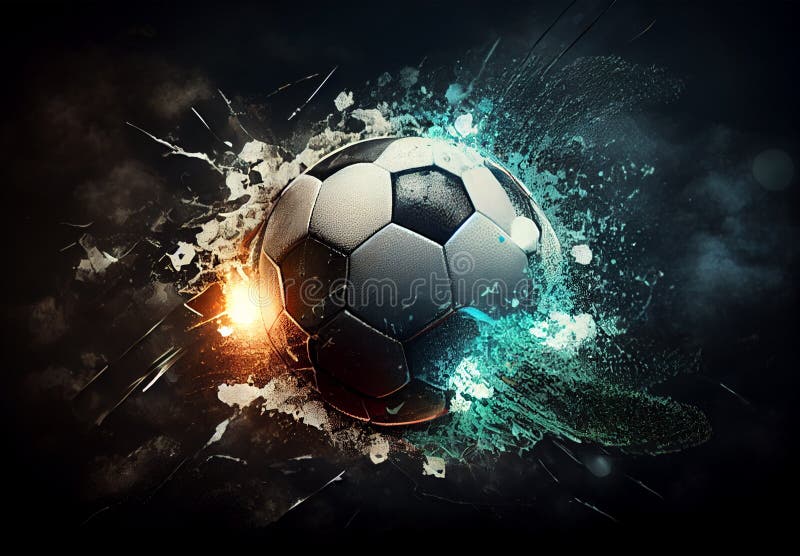 Abstract Sports Poster Soccer Ball - AI Generated Image Stock ...