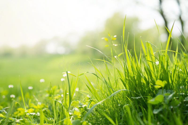 Abstract Spring Background or Summer Background with Fresh Grass Stock ...