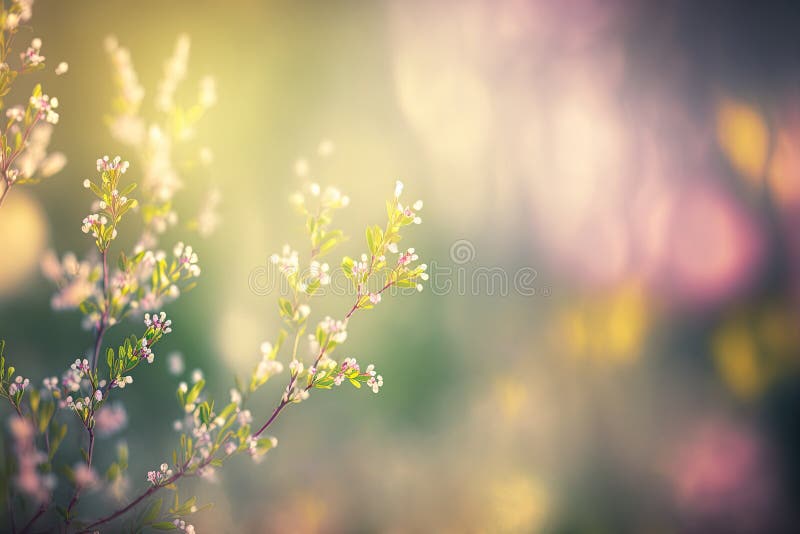 Abstract Spring Blurred Background with Flowers Made with Generative AI ...